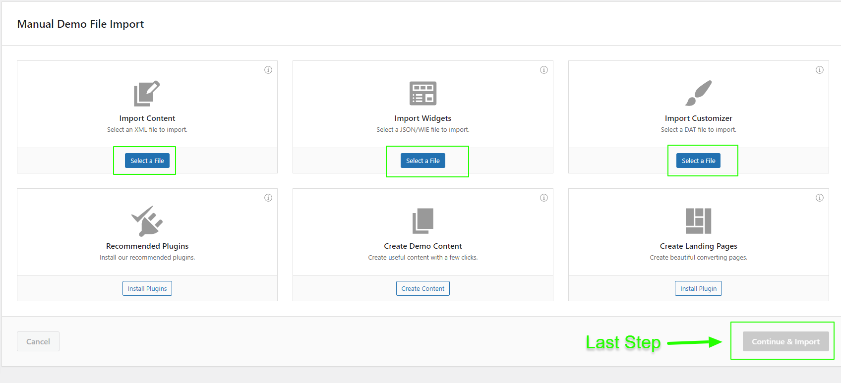 Demo Data Adore Themes Documentations